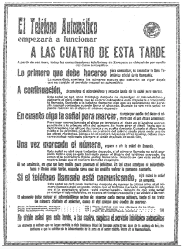 El teléfono en Aragón 1878-1928 | Historias de la telefonía y las ...
